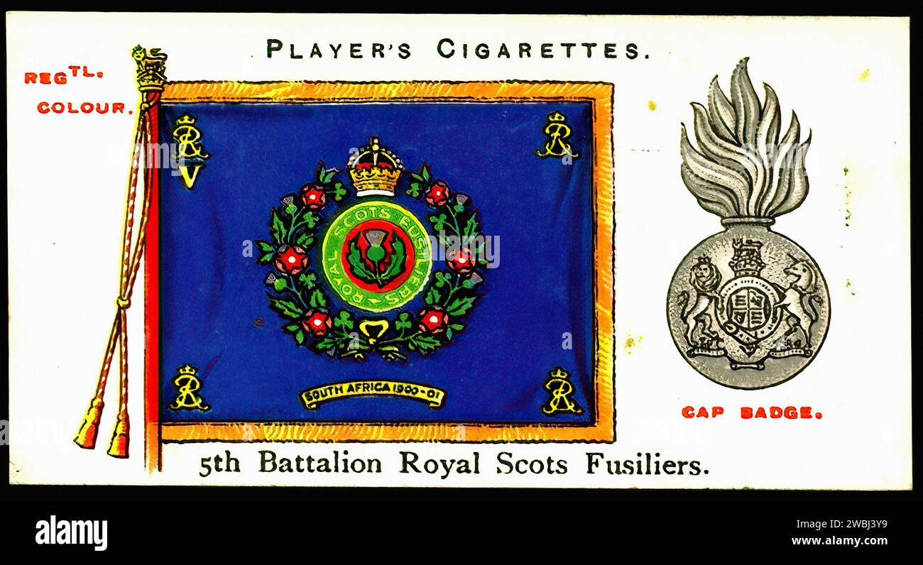 Colours of The Royal Scots Fusiliers - Vintage Cigarette Card ...
