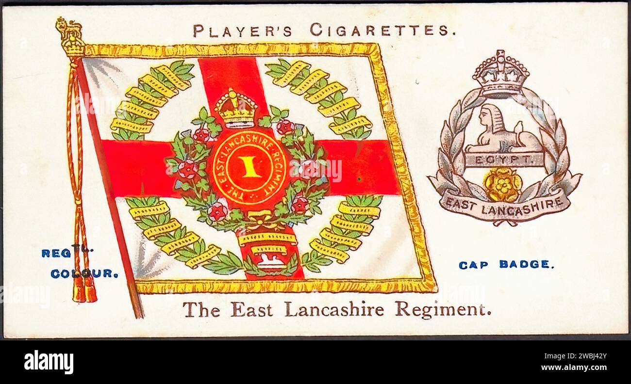 East Lancashire Regiment - Vintage Cigarette Card Illustration Stock Photo - Alamy