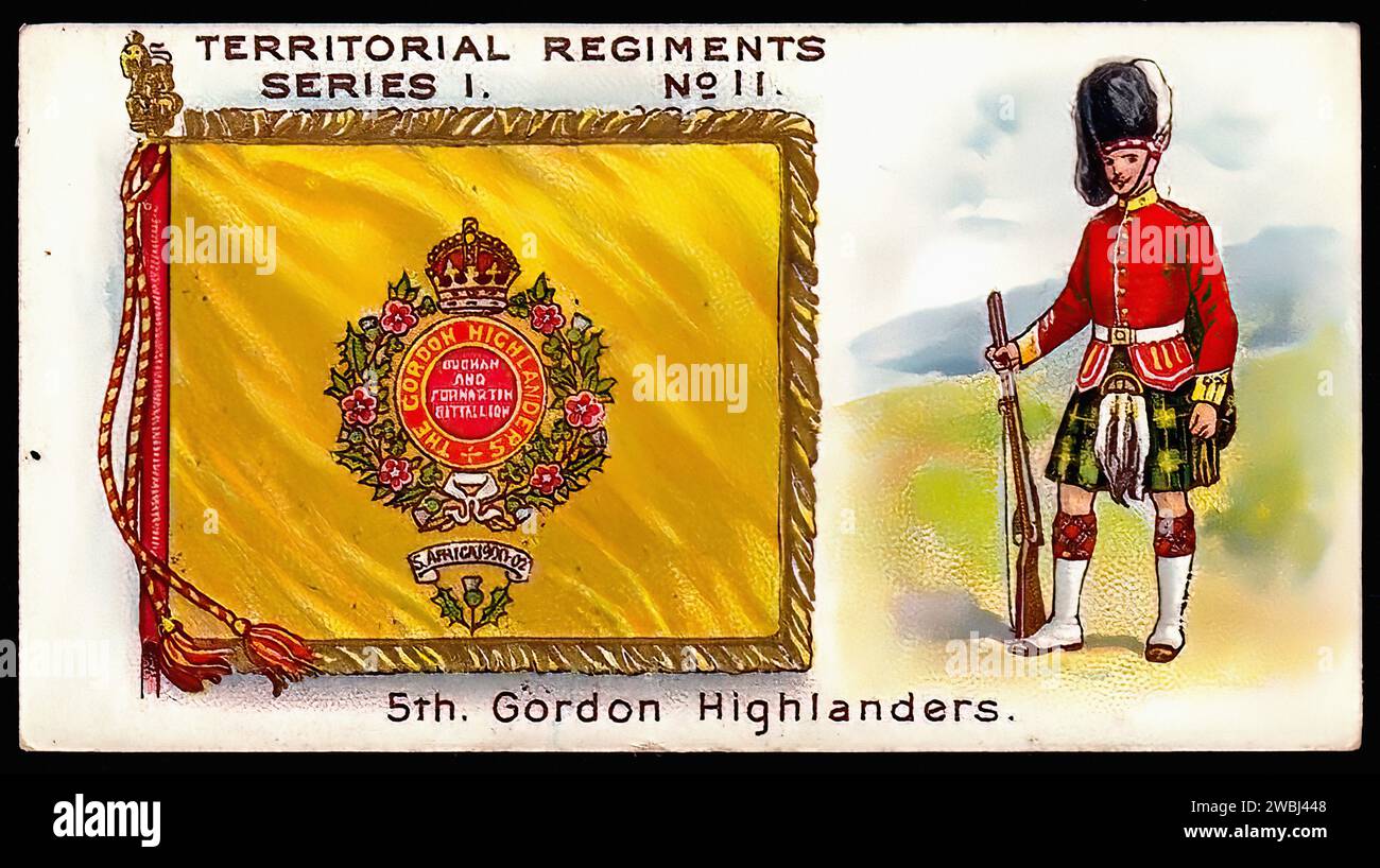 Gordon Highlanders - Vintage Cigarette Card Illustration Stock Photo ...