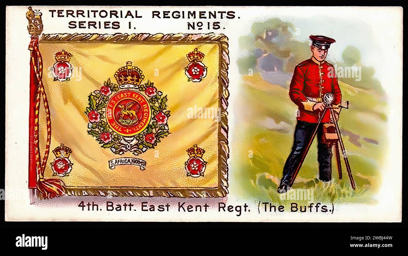 East Kent Regiment, The Buffs - Vintage Cigarette Card Illustration ...