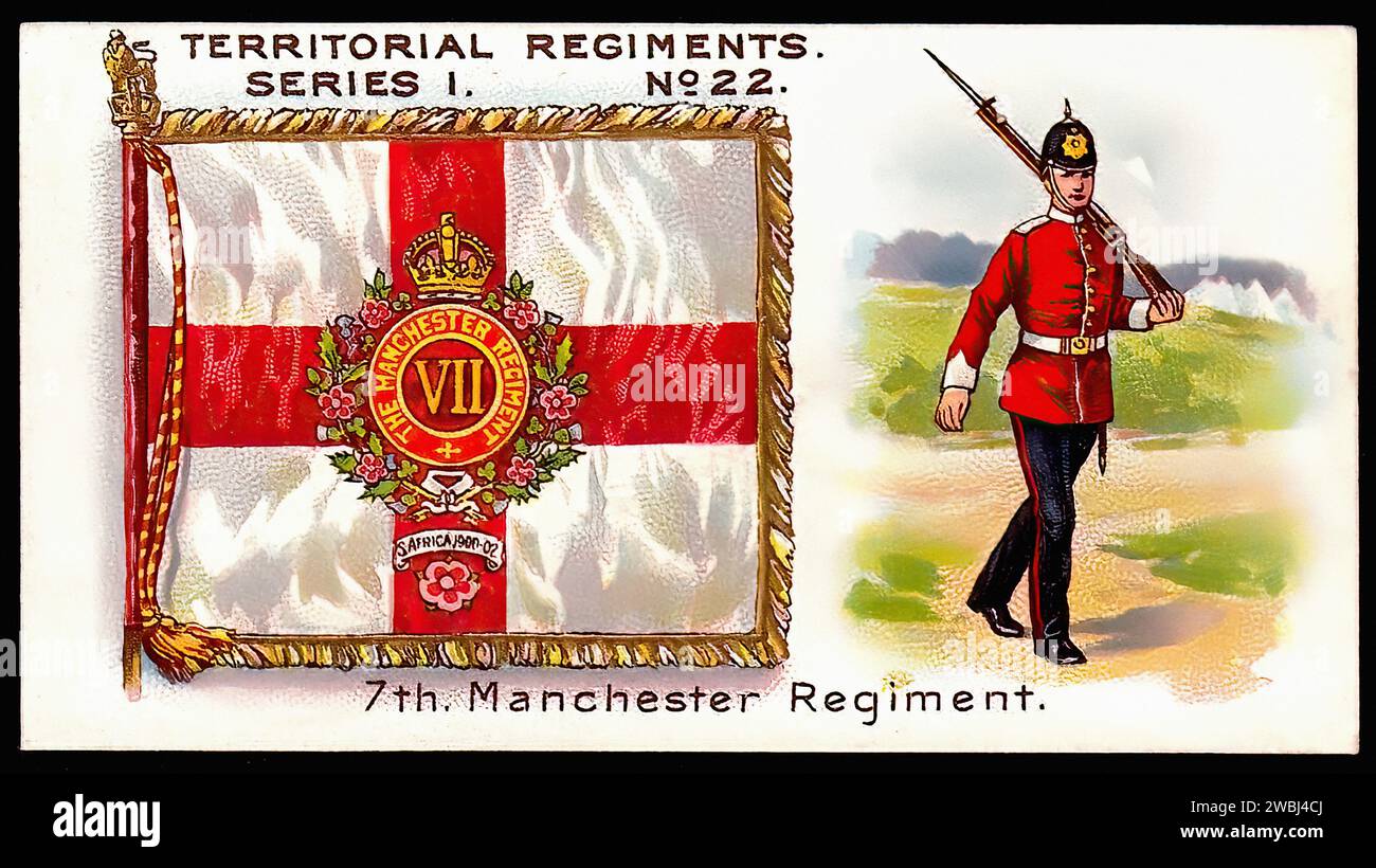 Manchester Regiment - Vintage Cigarette Card Illustration Stock Photo ...