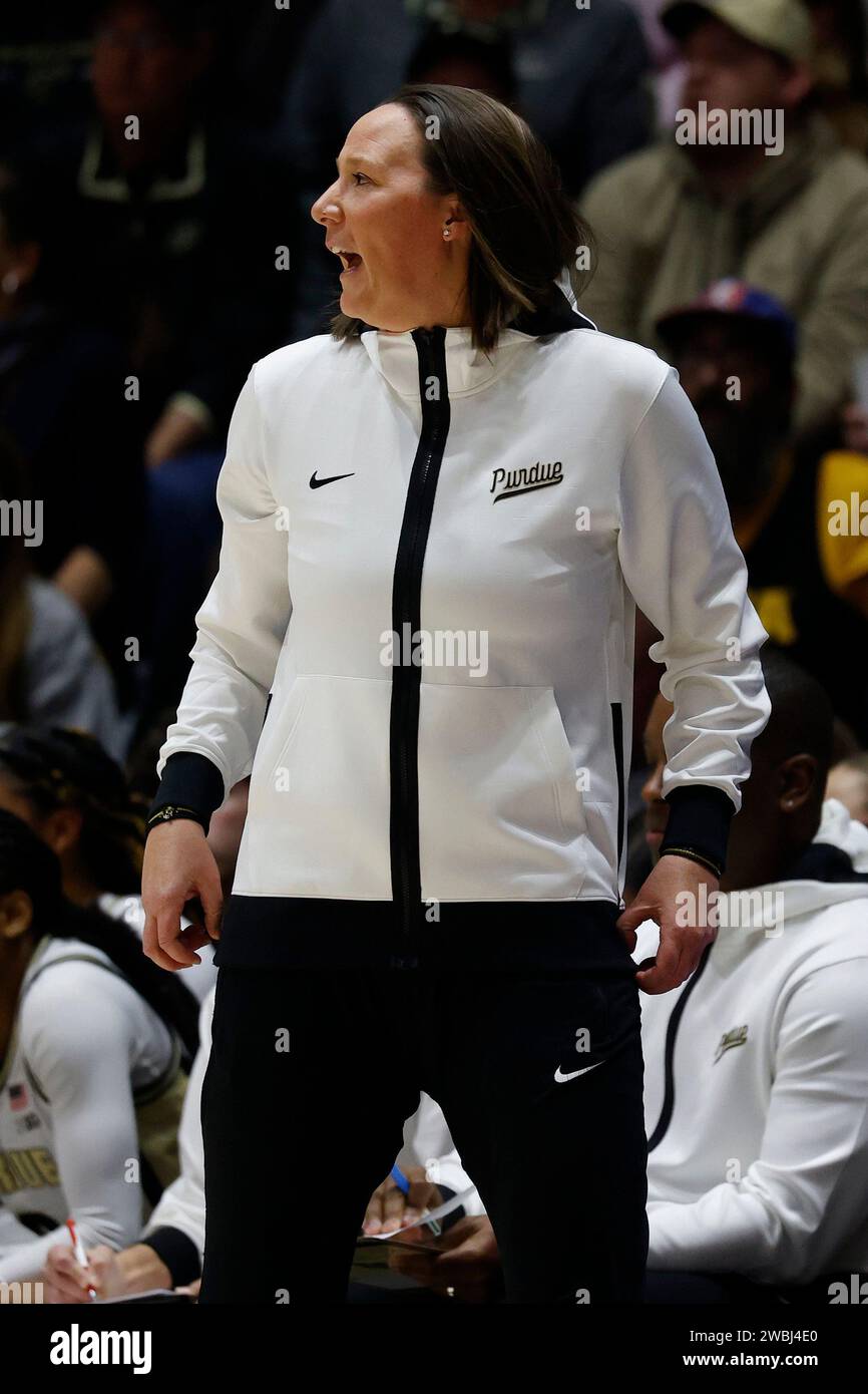 WEST LAFAYETTE, IN - JANUARY 10: Purdue Boilermakers coach Katie ...