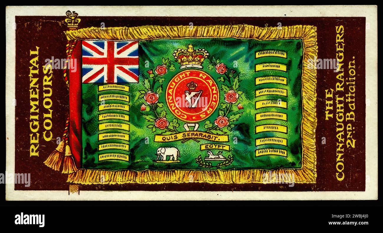 Regimental Colours of The Connaught Rangers - Vintage Cigarette Card ...