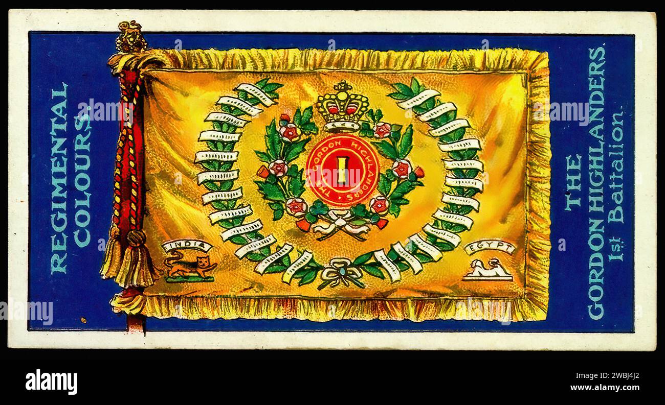 Regimental Colours of The Gordon Highlanders - Vintage Cigarette Card ...