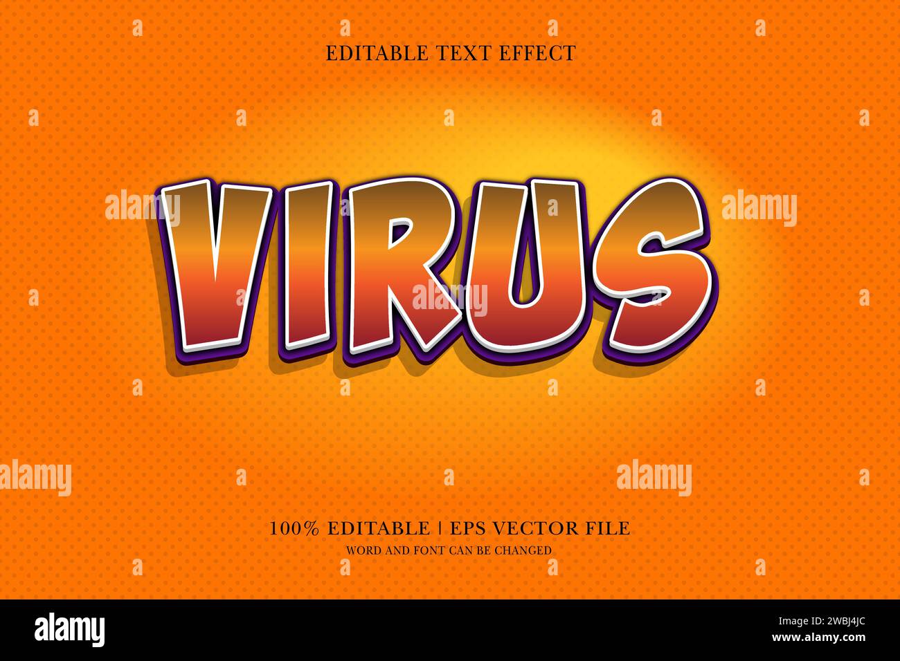Virus title background Editable text effect, 3d text template Stock Vector Image & Art - Alamy