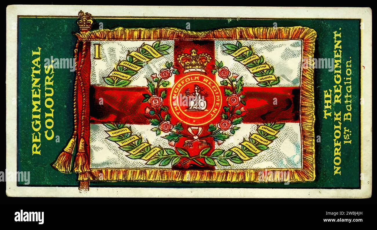 Regimental Colours of The Norfolk Regiment - Vintage Cigarette Card ...