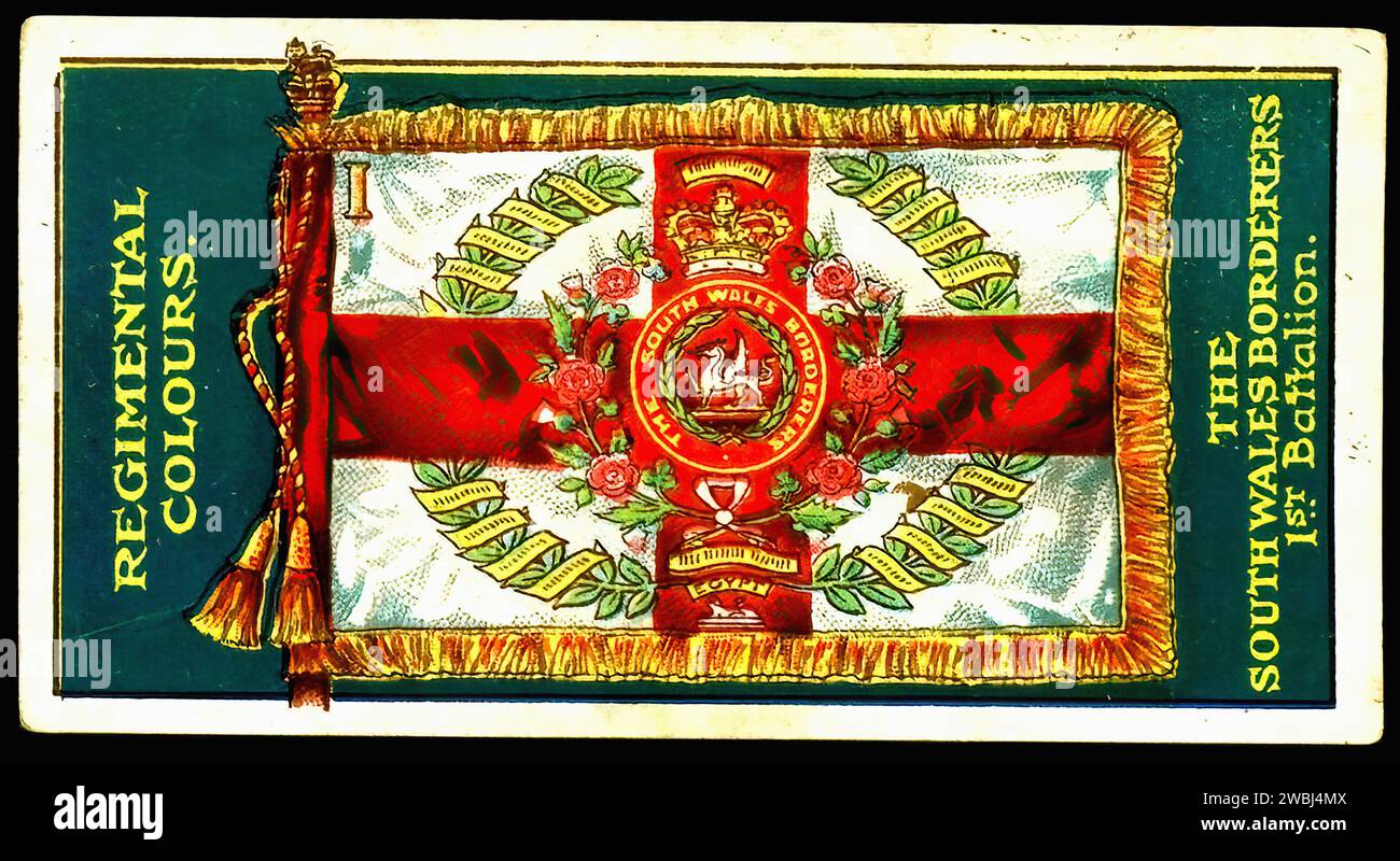 Regimental Colours of The South Wales Borderers - Vintage Cigarette ...