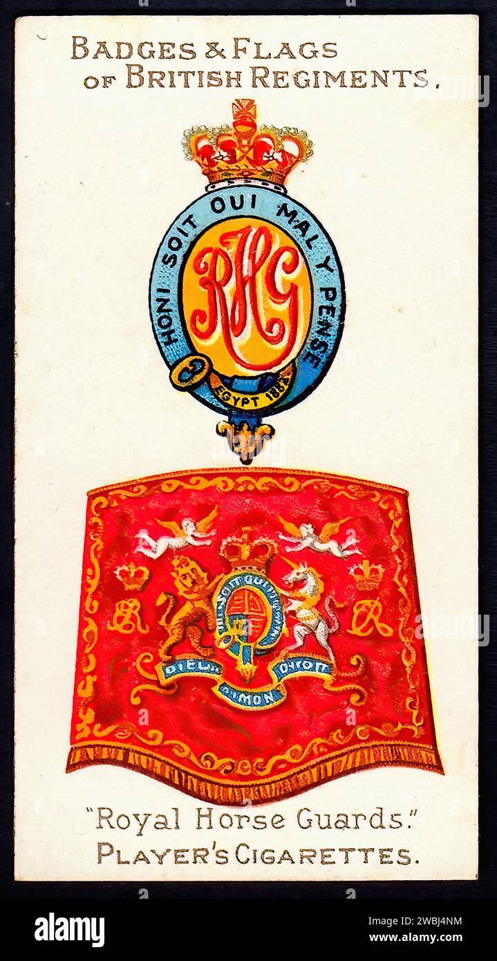 Royal Horse Guards - Vintage Cigarette Card Illustration Stock Photo ...