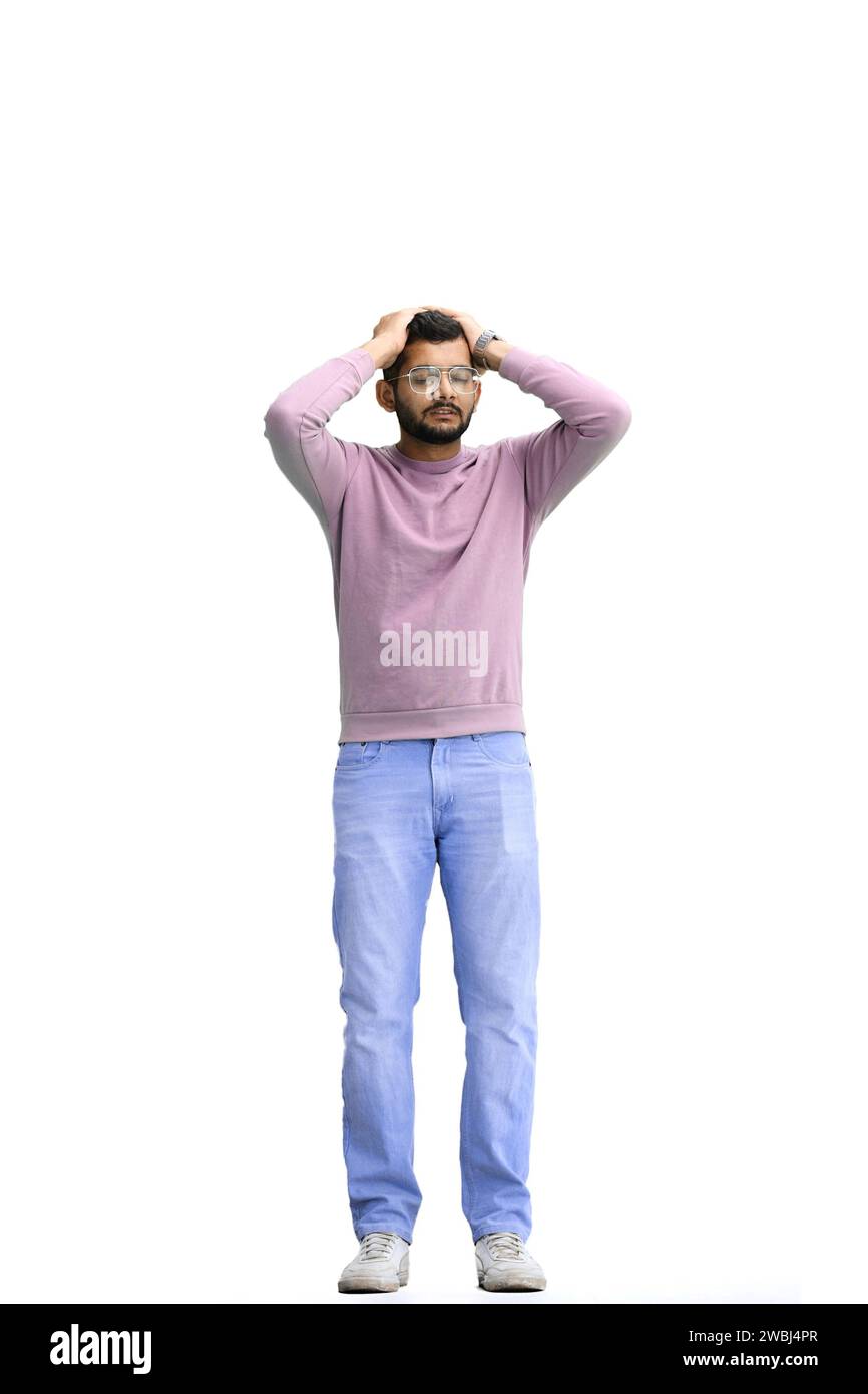 A man, on a white background, in full height Stock Photo - Alamy