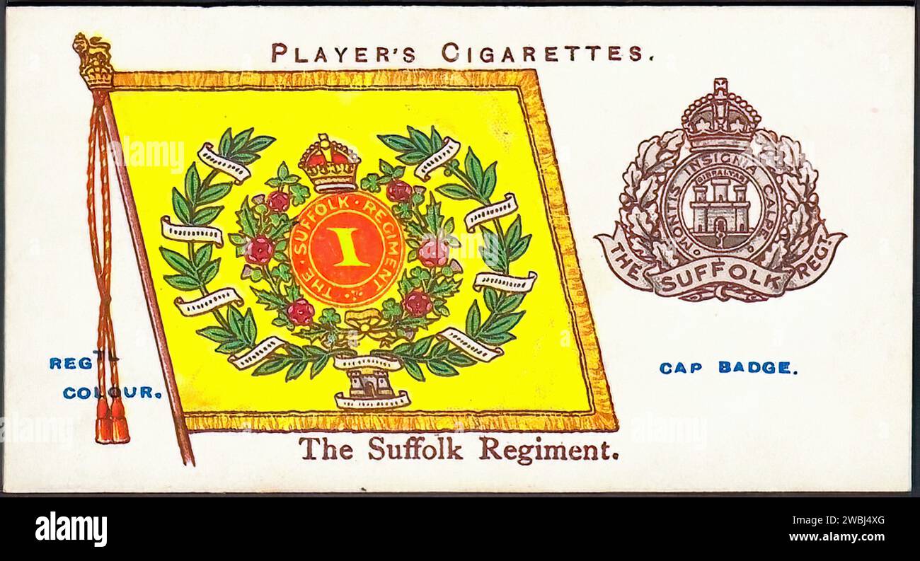 Suffolk Regiment - Vintage Cigarette Card Illustration Stock Photo - Alamy