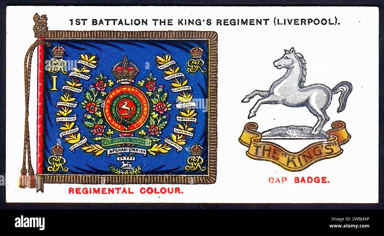 The King's Regiment, Liverpool - Vintage Cigarette Card Illustration ...