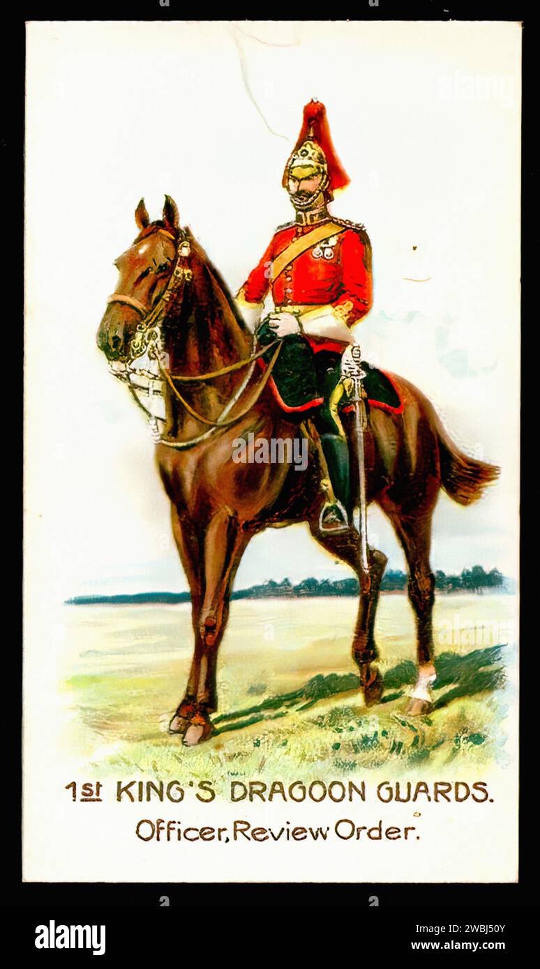 1st Kings Dragoon Guards - Vintage Cigarette Card Illustration Stock ...