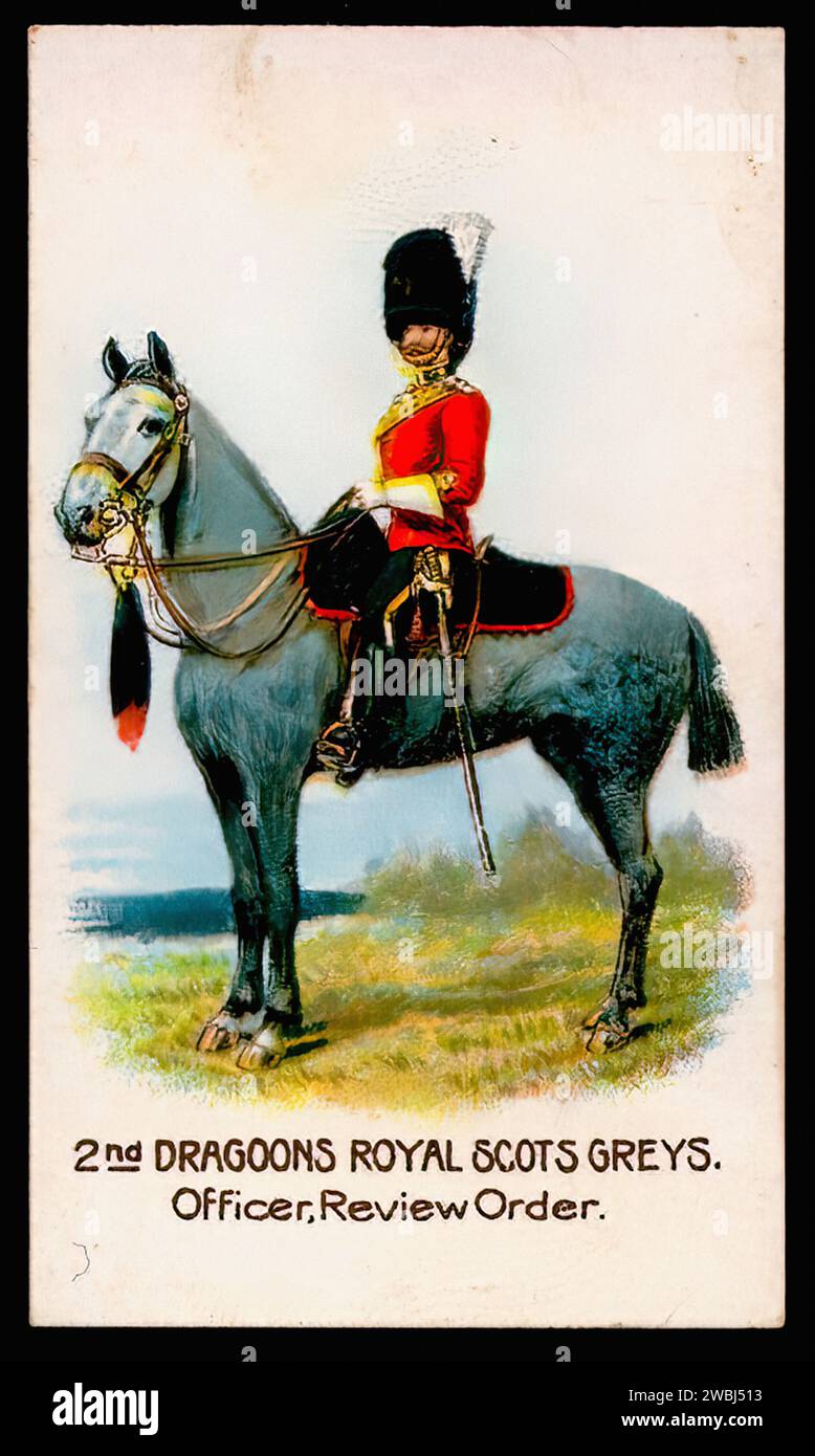 2nd Dragoons, Royal Scots Greys - Vintage Cigarette Card Illustration ...