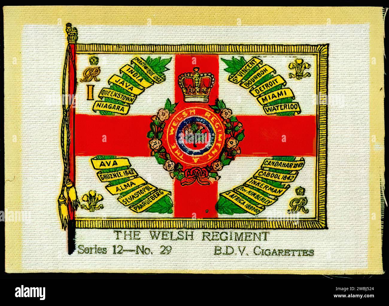 The Welsh Regiment - Vintage Cigarette Silk Illustration Stock Photo ...