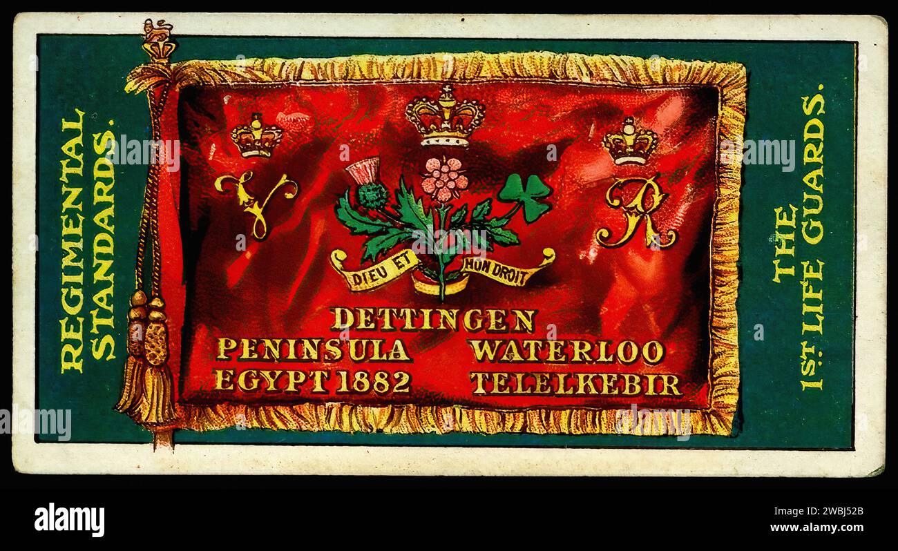 Vintage Cigarette Card -Regimental Standard of the 1st Life Guards ...