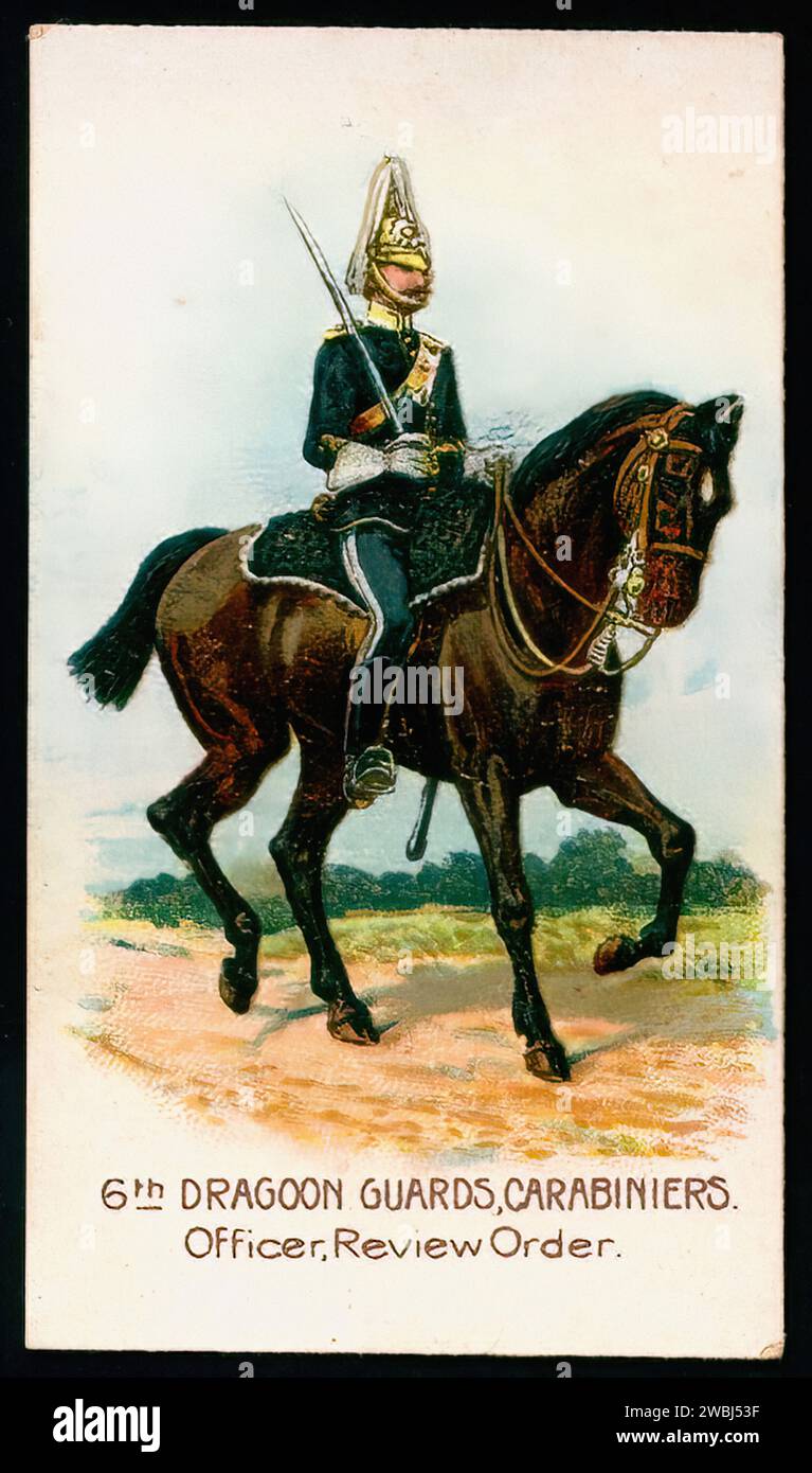 6th Dragoon Guards, Carabiniers - Vintage Cigarette Card Illustration ...