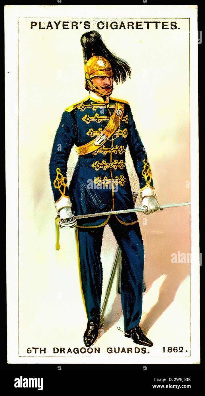 6th Dragoon Guards, 1862 - Vintage Cigarette Card Illustration Stock ...
