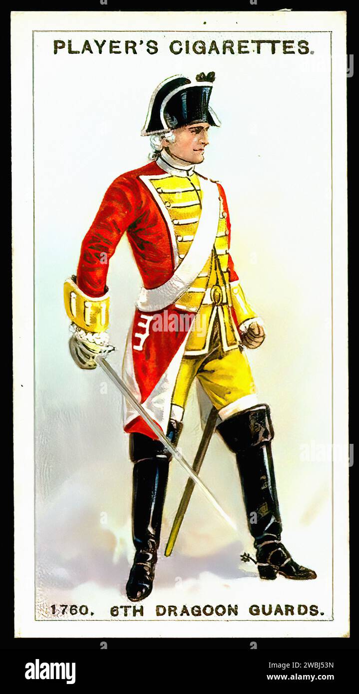 6th Dragoon Guards, 1760 - Vintage Cigarette Card Illustration Stock ...