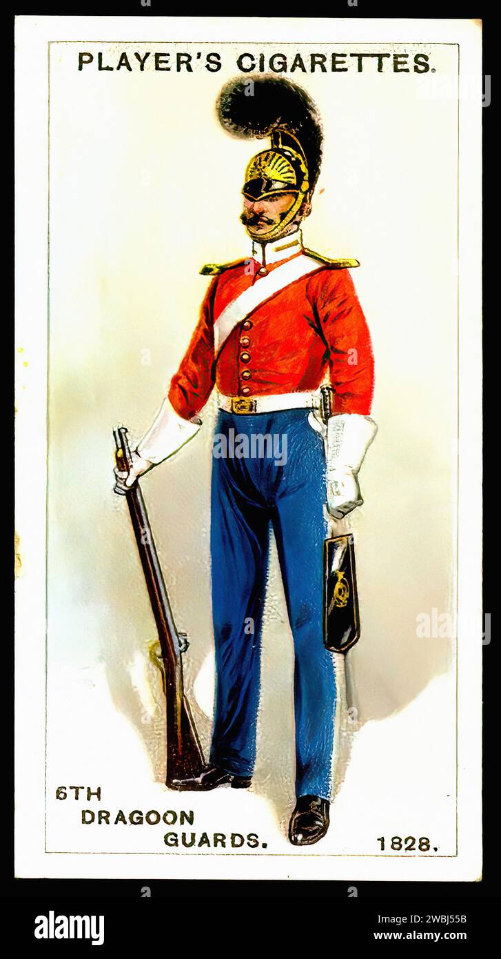 6th Dragoon Guards, 1828 - Vintage Cigarette Card Illustration Stock ...
