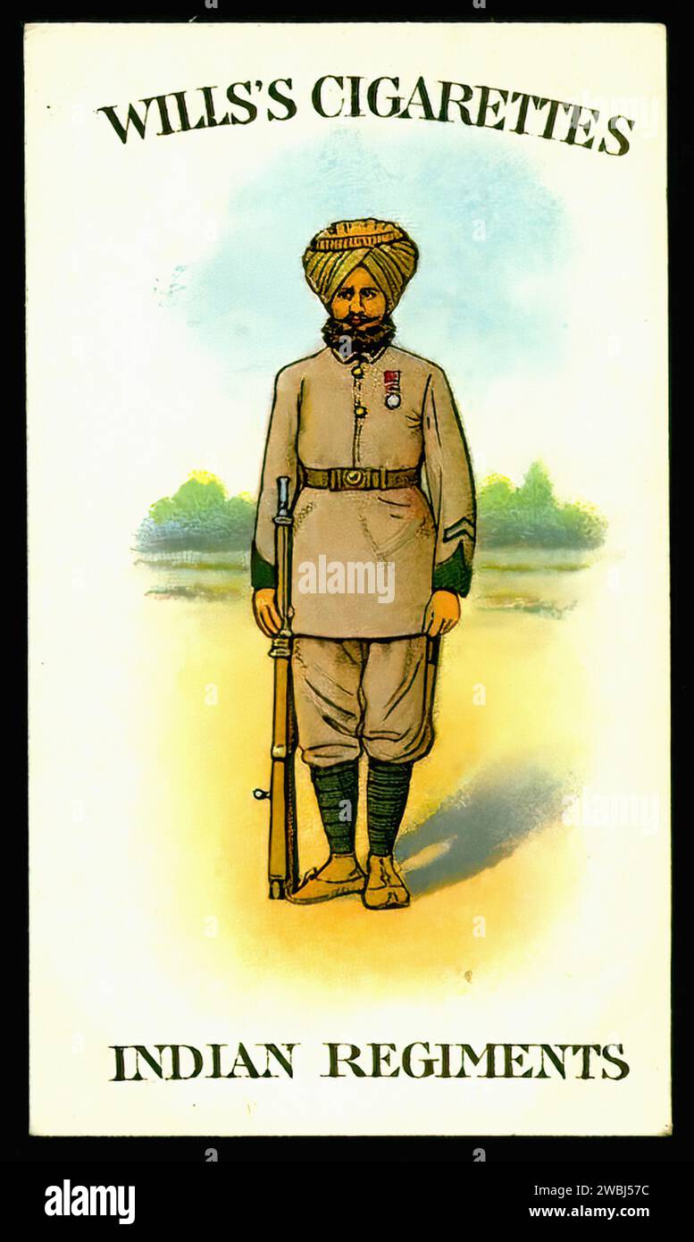 53rd Sikhs - Vintage Cigarette Card Illustration Stock Photo - Alamy