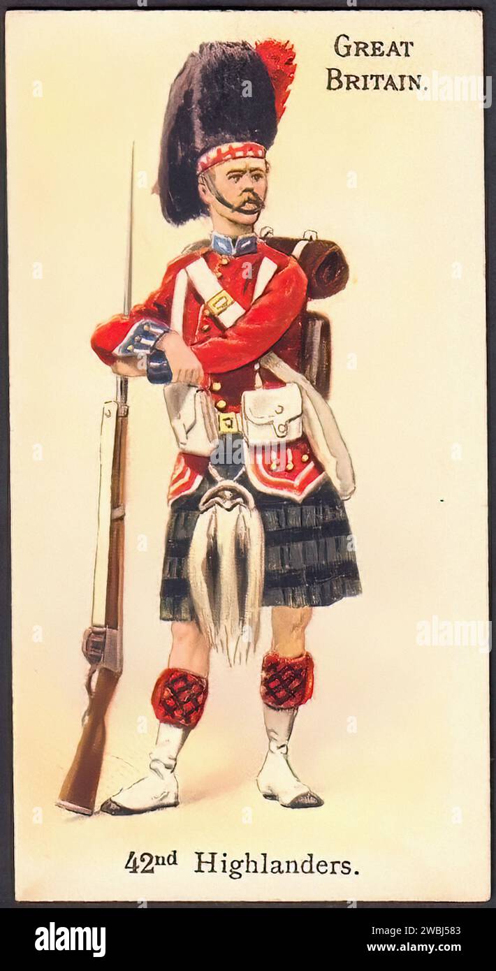 42nd Highlanders - Vintage Cigarette Card Illustration Stock Photo - Alamy