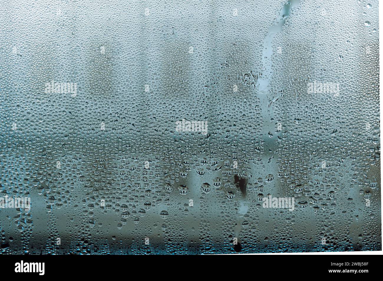 condensation on glass of metal-plastic windows Stock Photo - Alamy