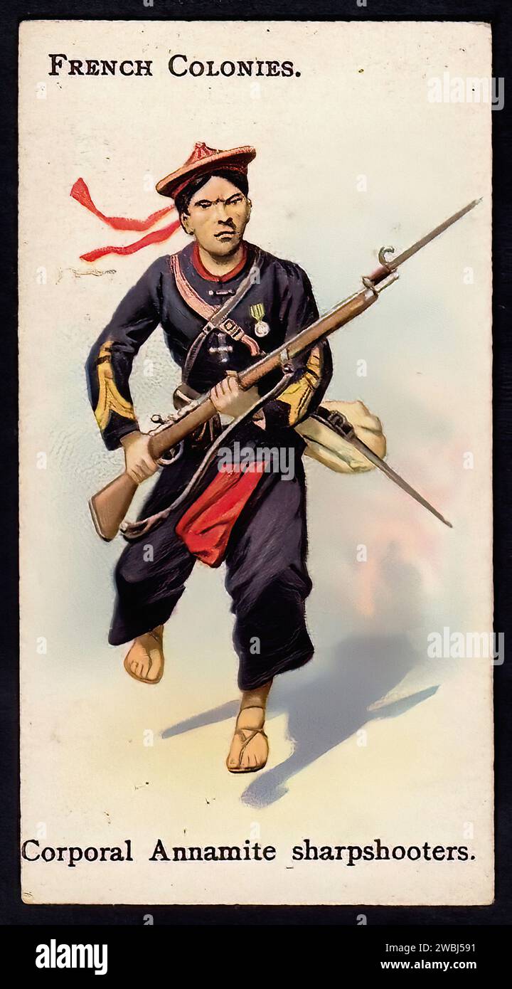 Annamite Sharpshooters - Vintage Cigarette Card Illustration Stock ...