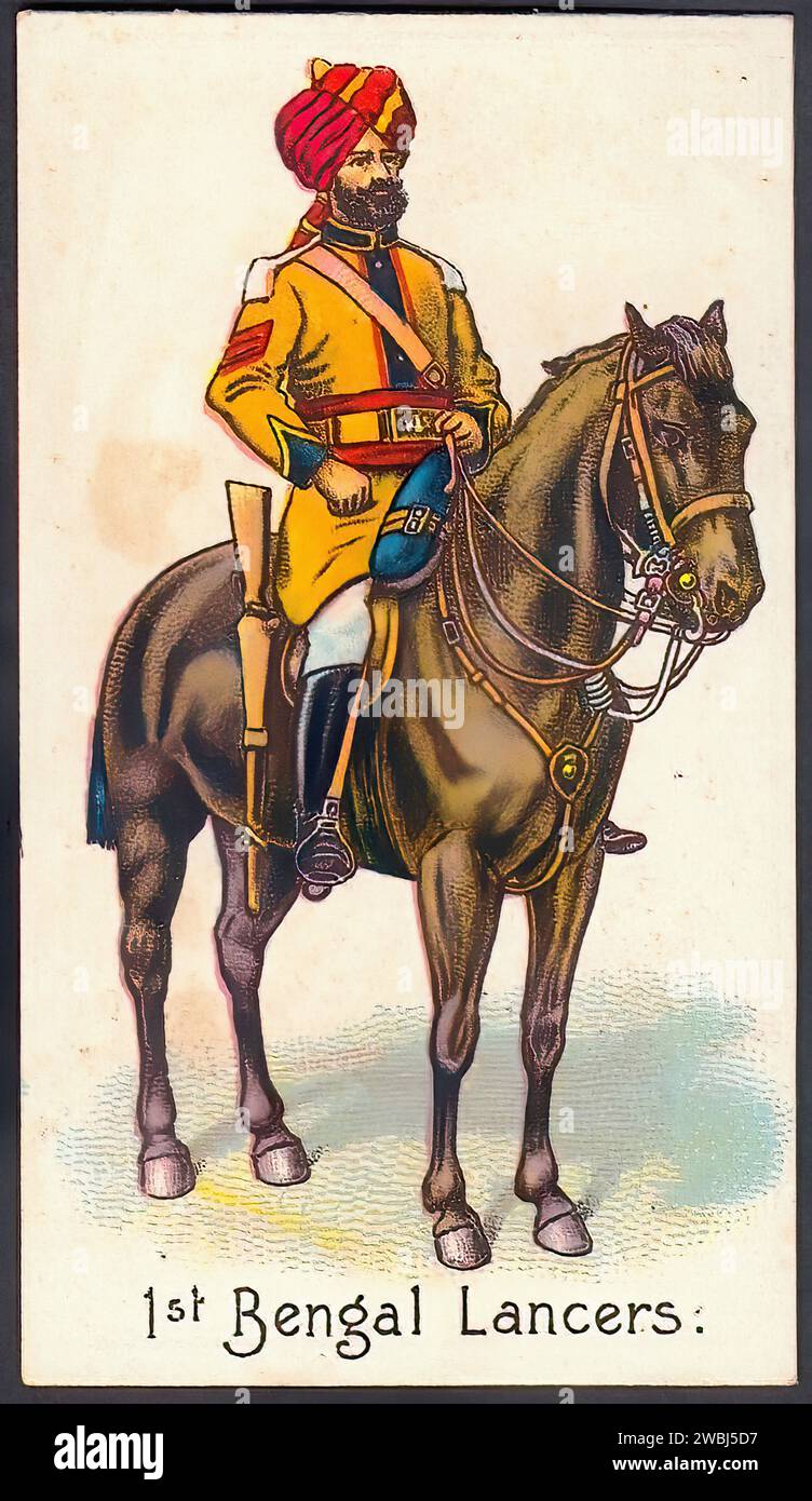 Bengal Lancers - Vintage Cigarette Card Illustration Stock Photo - Alamy