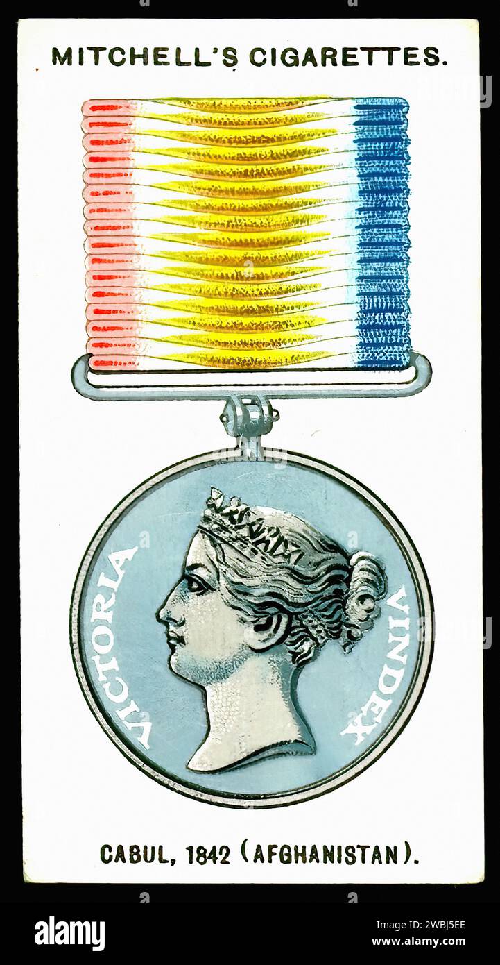 Cabul Medal, 1842 - Vintage Cigarette Card Illustration Stock Photo - Alamy