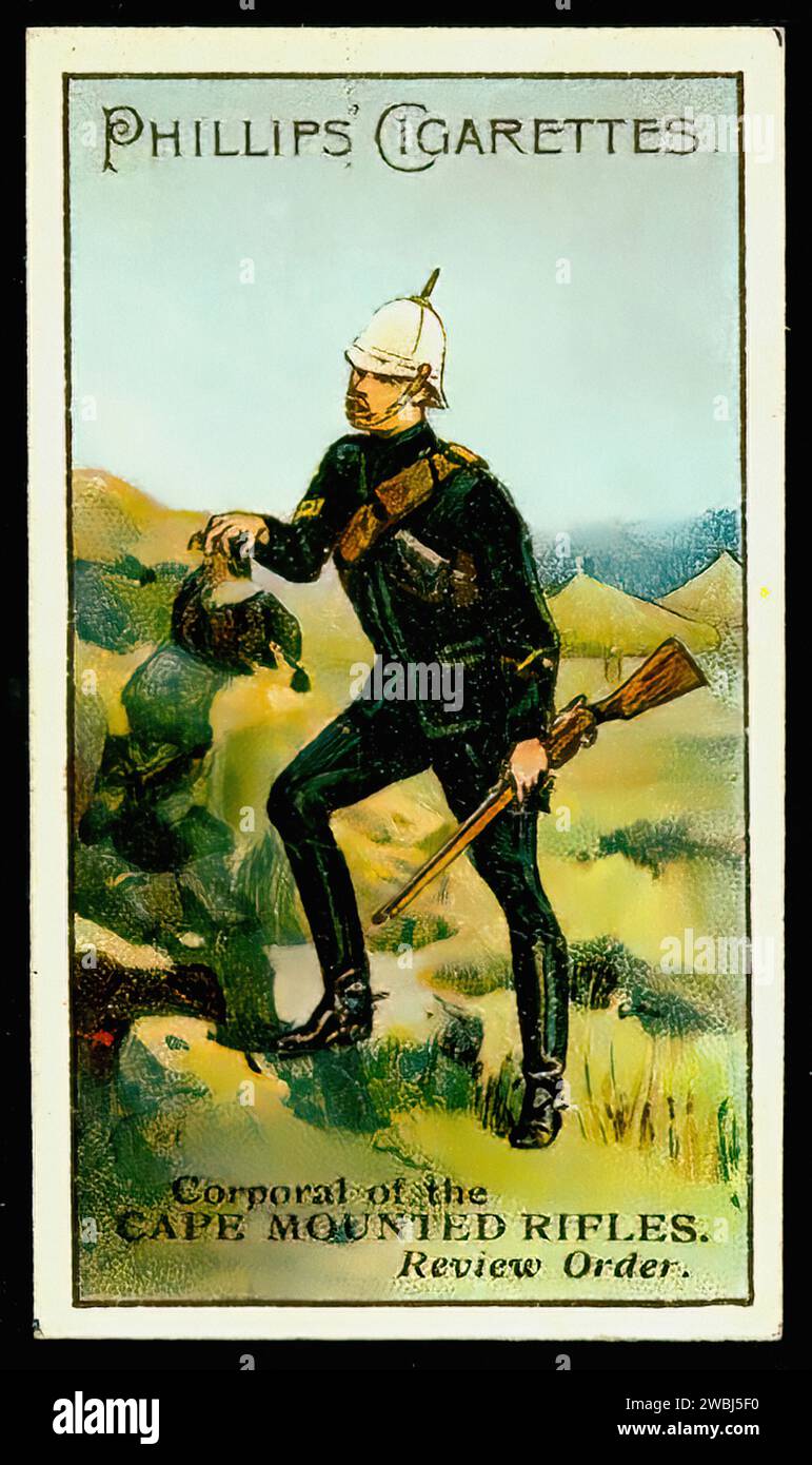 Cape Mounted Rifles - Vintage Cigarette Card Illustration Stock Photo ...