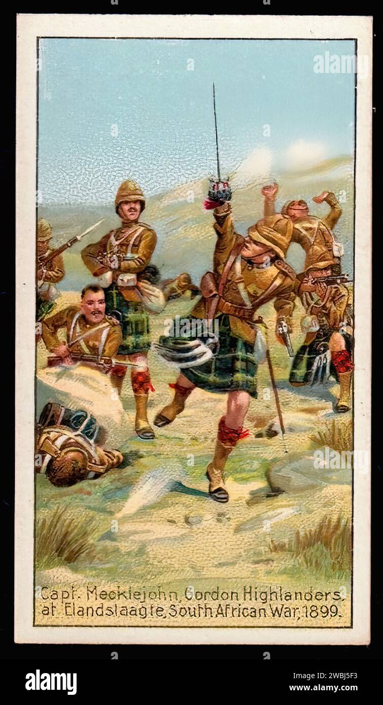 Captain Mecklejohn, Gordon Highlanders - Vintage Cigarette Card Illustration Stock Photo - Alamy
