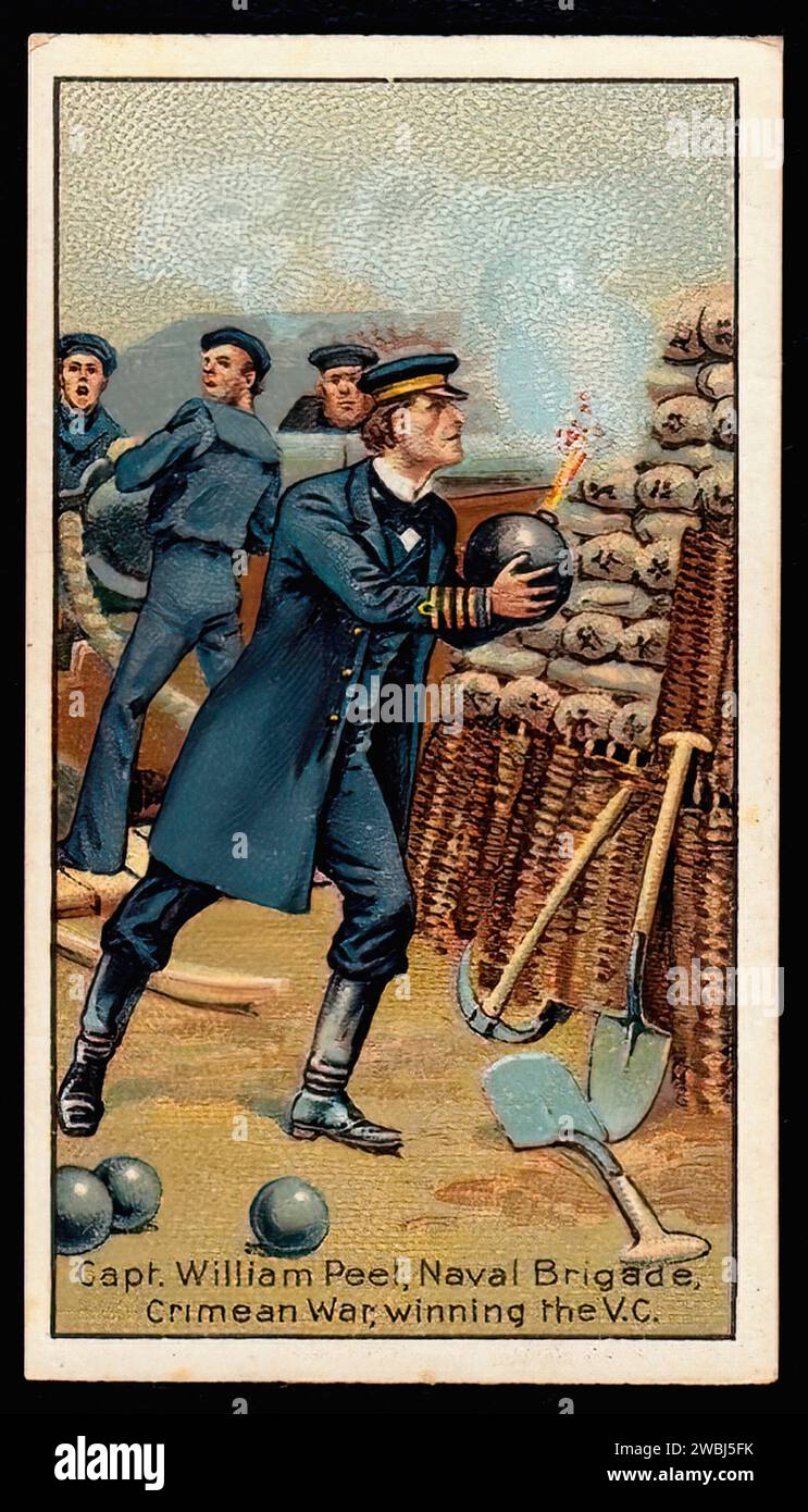 Captain William Peel VC - Vintage Cigarette Card Illustration Stock ...