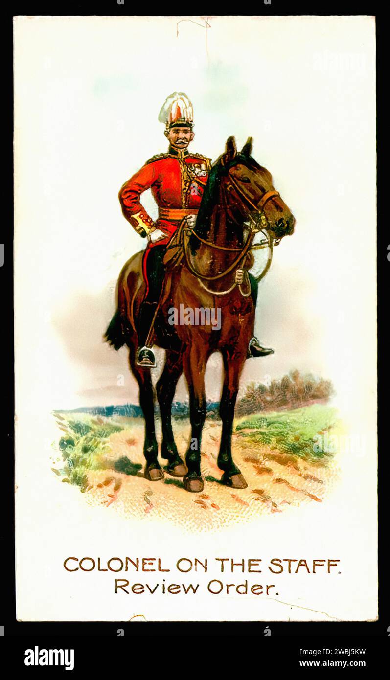 Colonel on the Staff - Vintage Cigarette Card Illustration Stock Photo ...