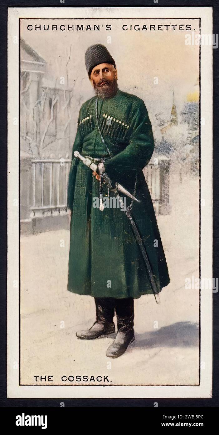 Cossack - Vintage Cigarette Card Illustration Stock Photo - Alamy