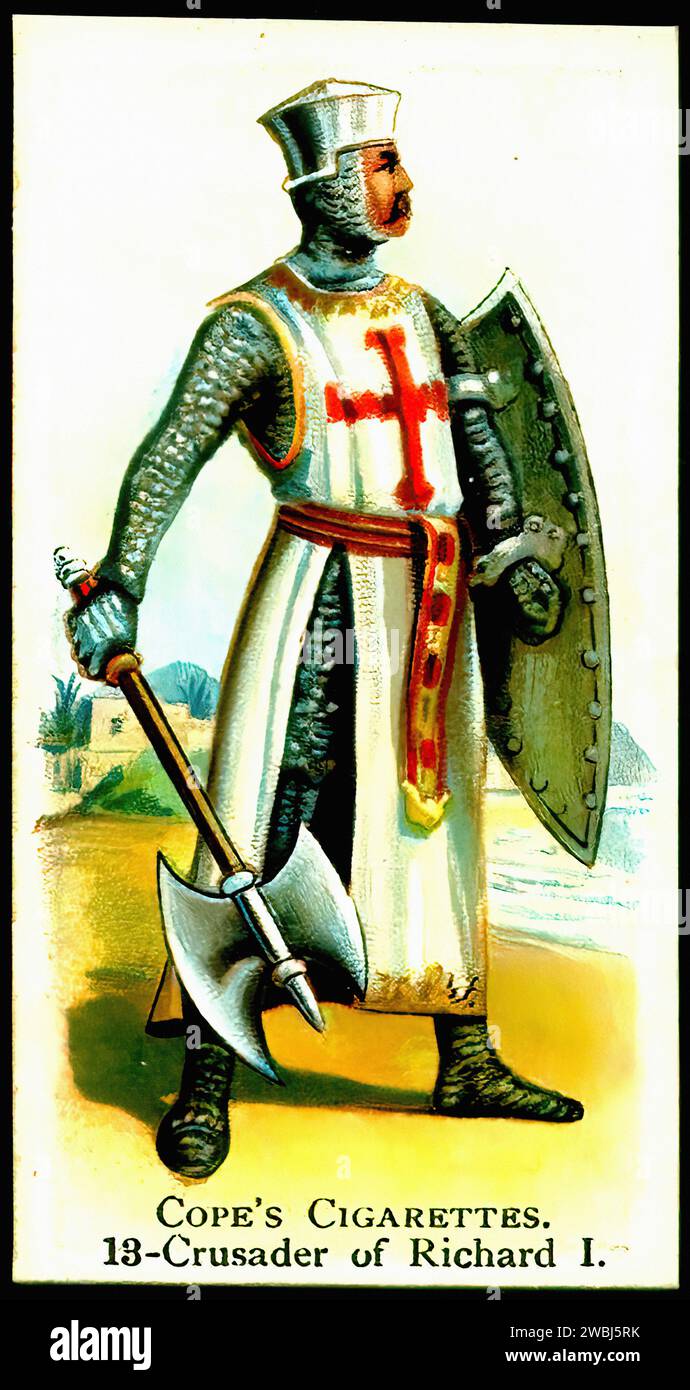 Crusader of Richard I - Vintage Cigarette Card Illustration Stock Photo ...