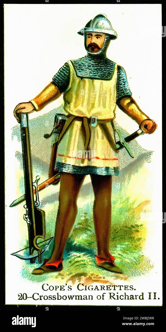 Crossbowman of Richard II - Vintage Cigarette Card Illustration Stock ...