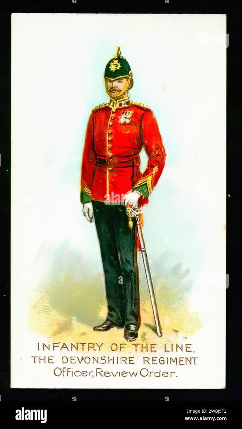 Devonshire Regiment - Vintage Cigarette Card Illustration Stock Photo ...