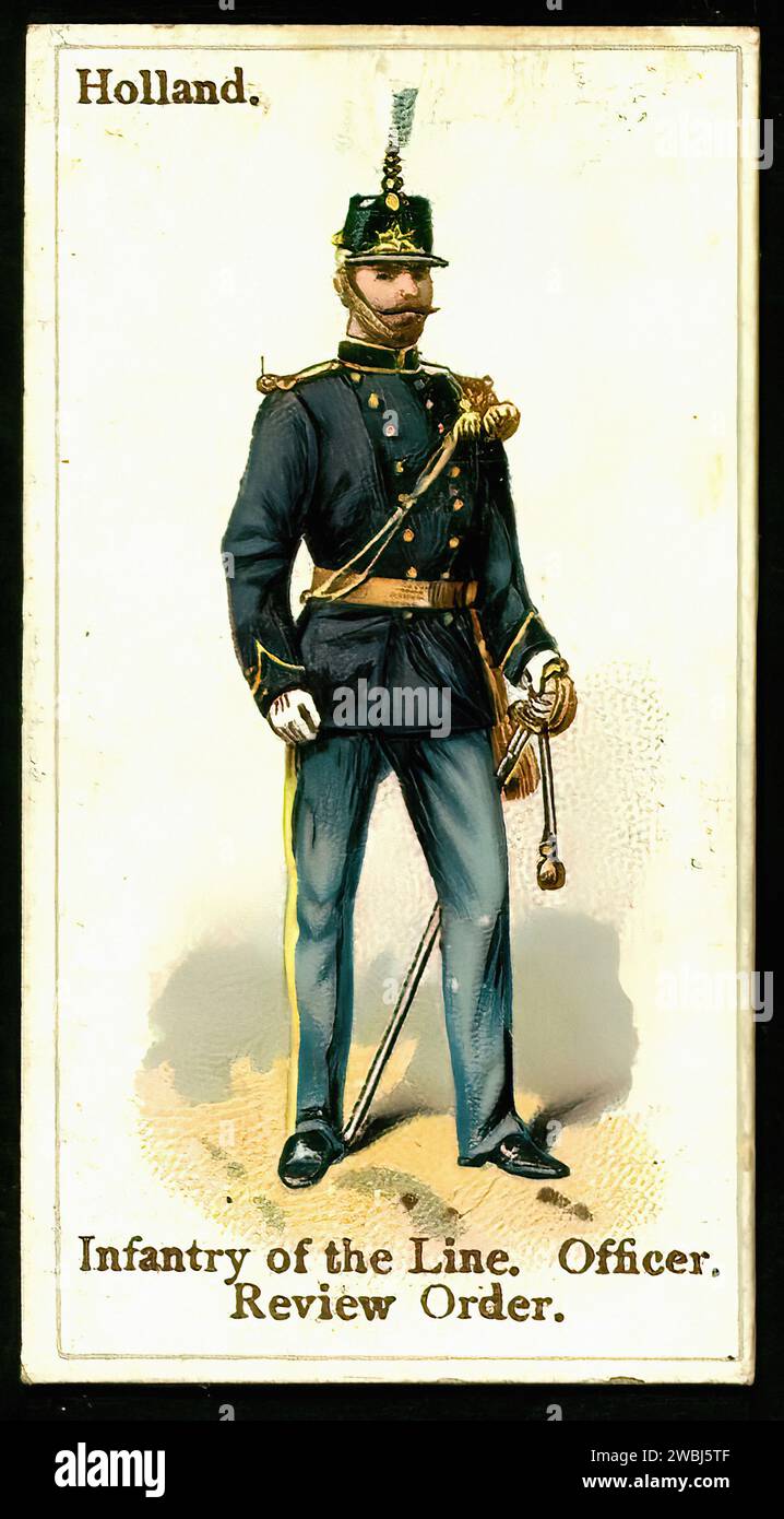 Dutch Infantry Officer 1894 - Vintage Cigarette Card Illustration Stock ...