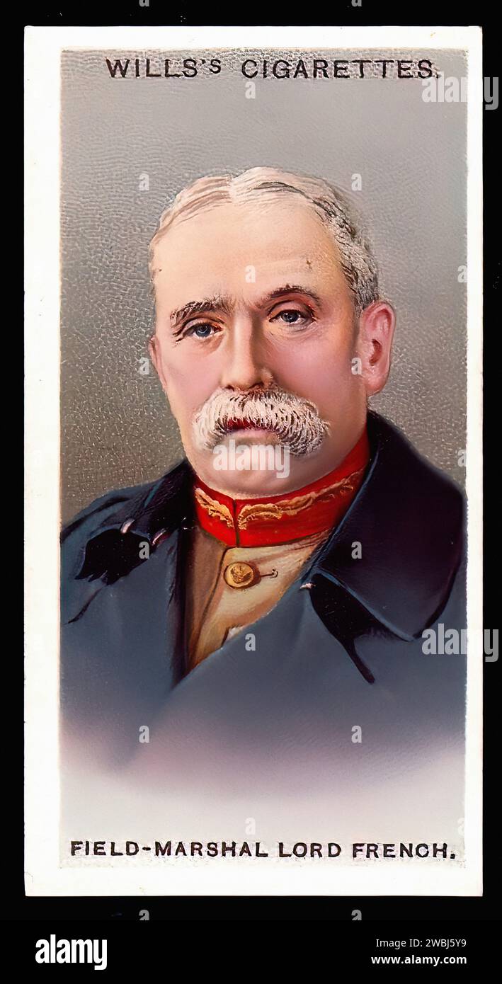 Field Marshal Lord French - Vintage Cigarette Card Illustration Stock ...