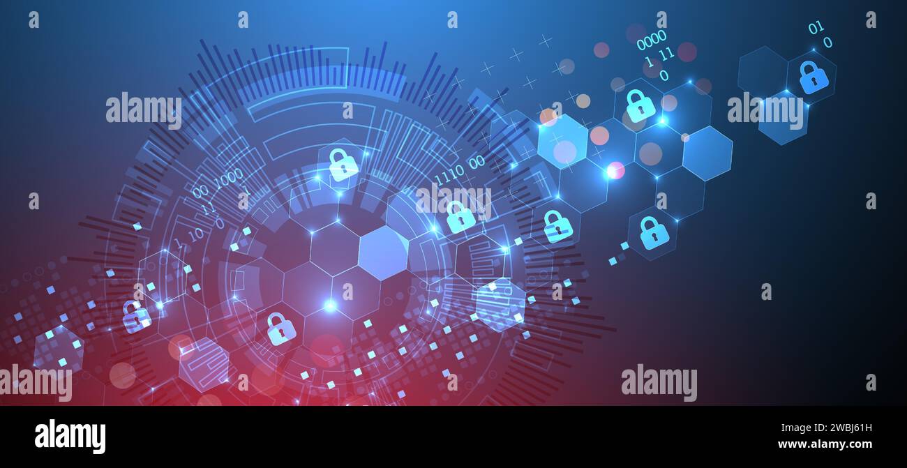 Secure digital background. Virtual confidential, programming protection ...