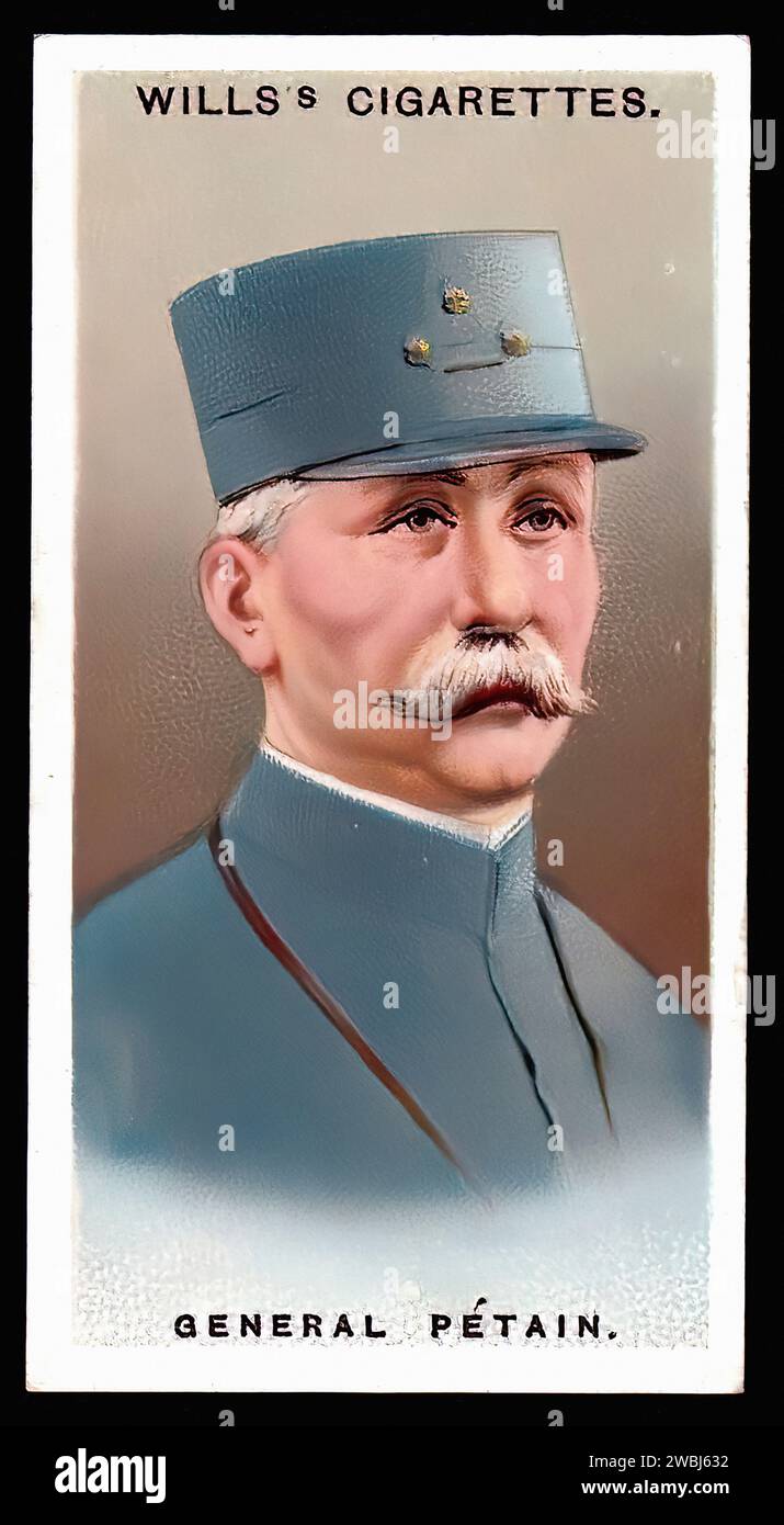 General Petain - Vintage Cigarette Card Illustration Stock Photo - Alamy