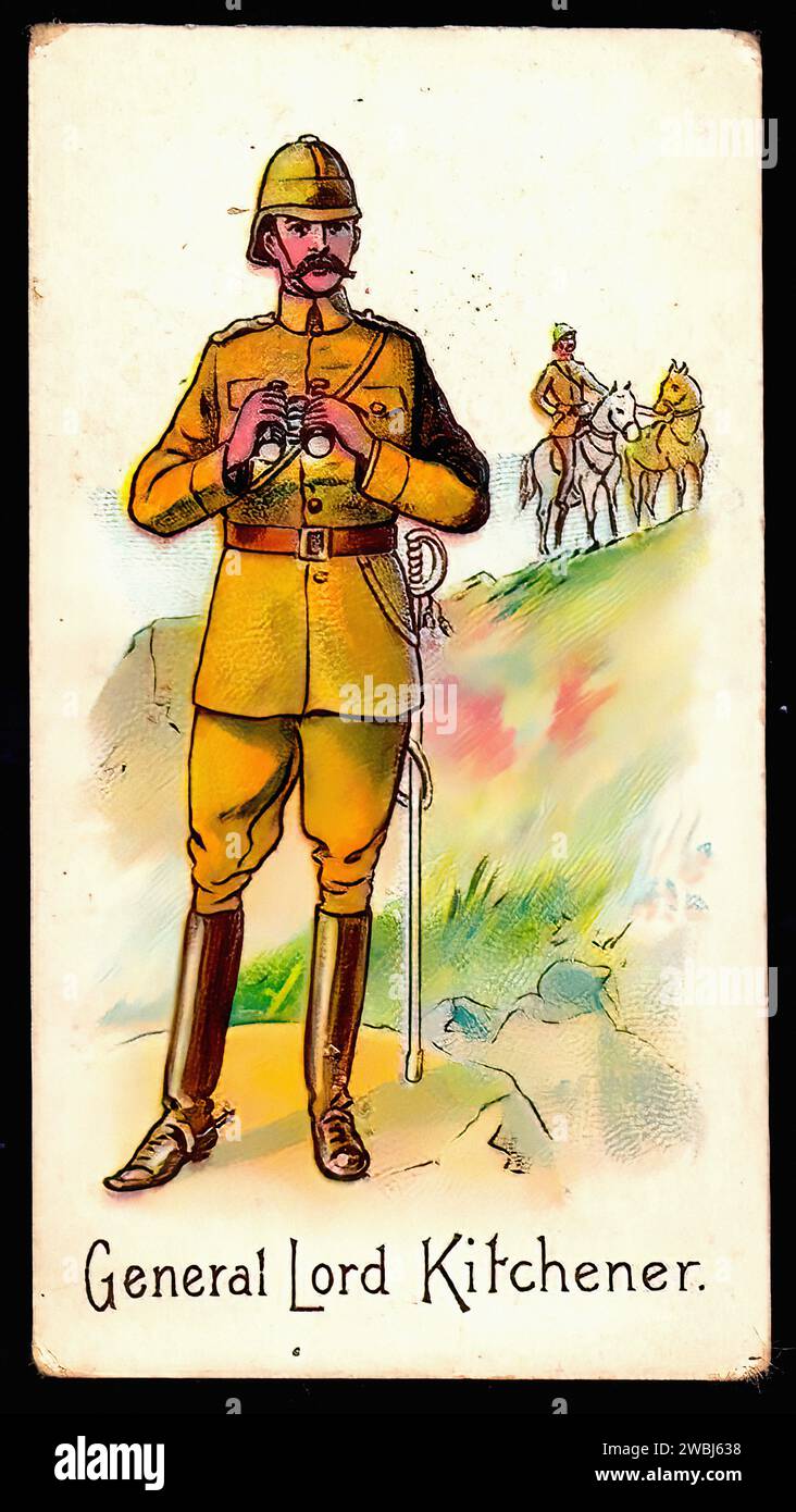 General Lord Kitchener - Vintage Cigarette Card Illustration Stock ...