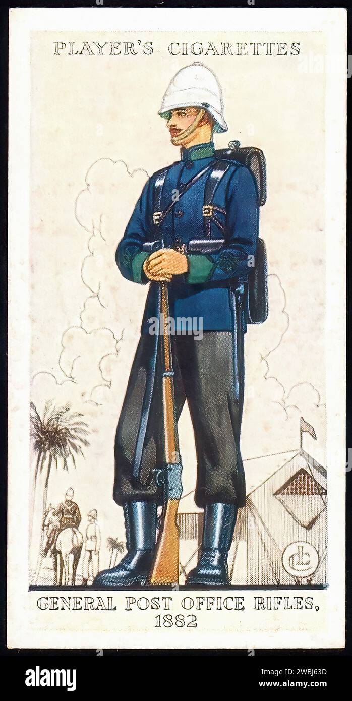 General Post Office Rifles - Vintage Cigarette Card Illustration Stock ...