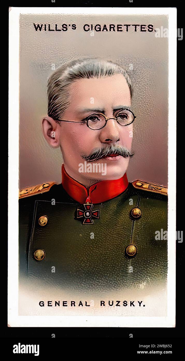 General Ruzsky - Vintage Cigarette Card Illustration Stock Photo - Alamy