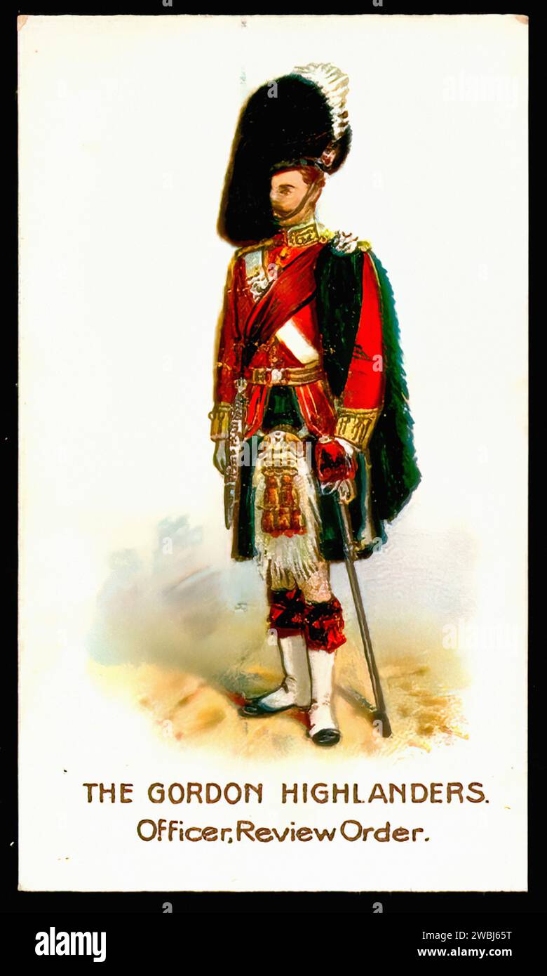 Gordon Highlanders Officer - Vintage Cigarette Card Illustration Stock Photo - Alamy