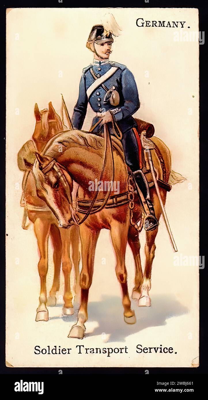 German Transport Soldier - Vintage Cigarette Card Illustration Stock ...