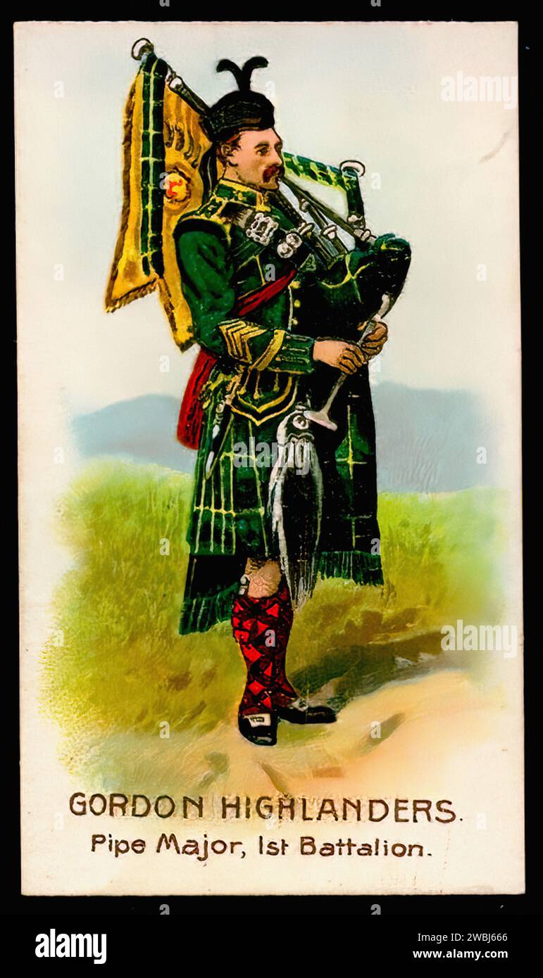 Gordon Highlander - Vintage Cigarette Card Illustration Stock Photo - Alamy