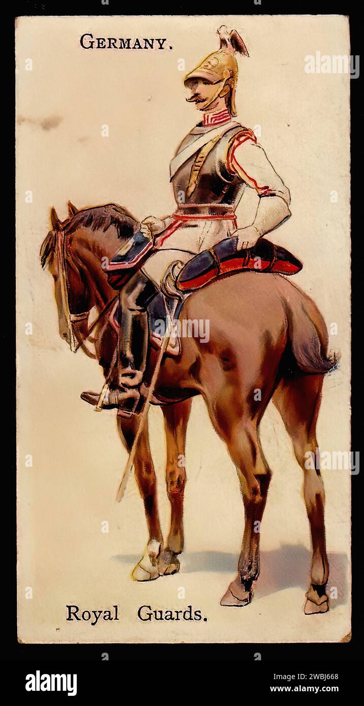 German Royal Guard - Vintage Cigarette Card Illustration Stock Photo ...