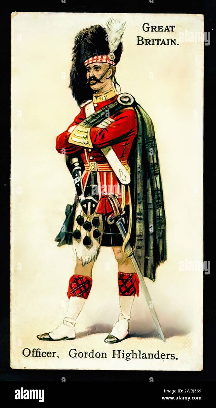 Gordon Highlanders - Vintage Cigarette Card Illustration Stock Photo ...