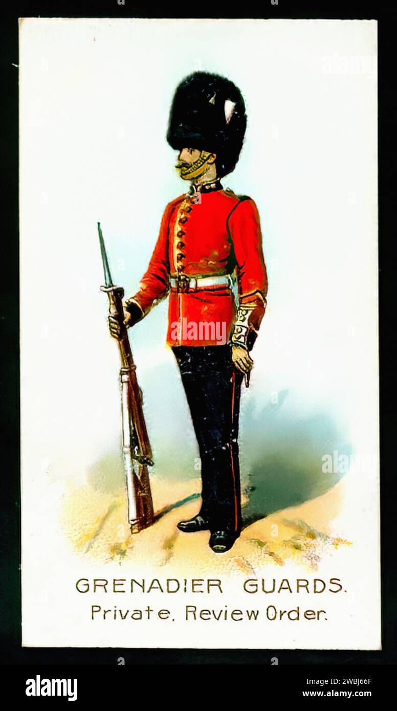 Grenadier Guards 001 - Vintage Cigarette Card Illustration Stock Photo ...